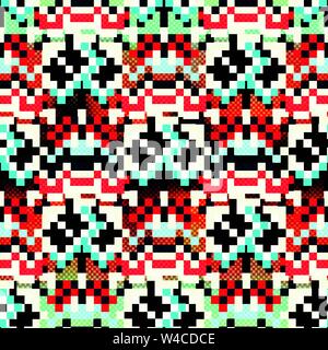 Beautiful colored small pixels seamless pattern Stock Vector Image ...