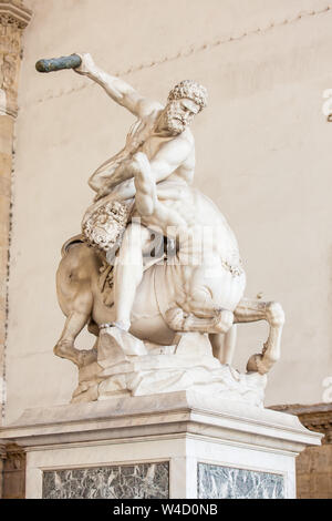 FLORENCE, ITALY - APRIL, 2018: Hercules and Cacus statue at Piazza ...
