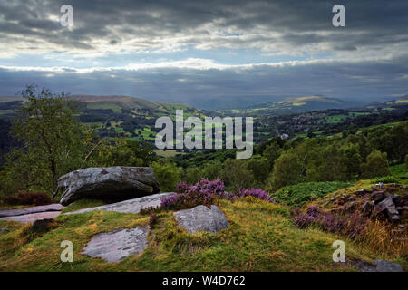 Rocks at Back Tor Derwent Edge escarpment Upper Derwent Valley Peak ...