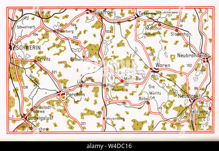 Former GDR map, Leipzig Editions, 1964 Stock Photo - Alamy