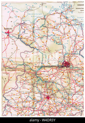 Former GDR map, Leipzig Editions, 1964 Stock Photo - Alamy