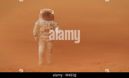 astronaut on planet Mars, surrounded by a sandstorm Stock Photo - Alamy