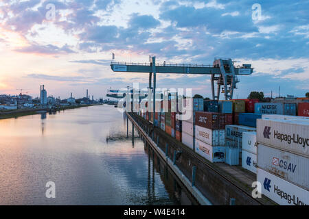 Container port on the River Rhine at Mannheim Germany Stock Photo - Alamy