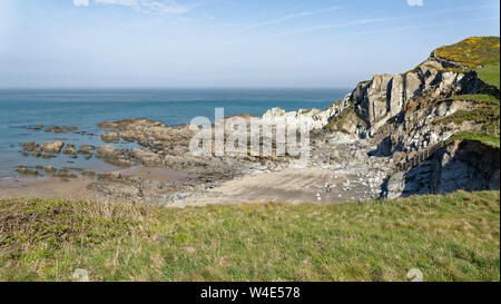 Low Tide at Rockham Beach with Bull Point Lighthouse beyond, North ...
