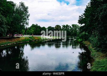City park of Lippstadt during Summer, Germany, North Rhine-Westfalia ...