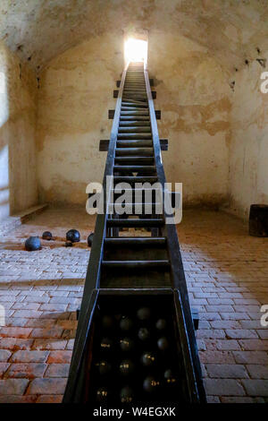 Interior of the Castillo de San Pedro de la Roca, aka Castillo del ...