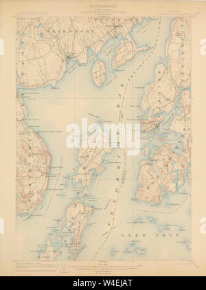 Maine USGS Historical Map Castine 807444 1904 62500 Restoration Stock ...