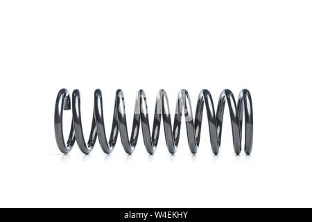 Black coil spring isolated over white background Stock Photo - Alamy