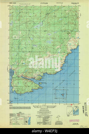 Maine USGS Historical Map Cutler 460341 1993 24000 Restoration Stock ...