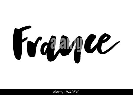 Paris hand lettering. Isolated on white background Stock Vector Image ...