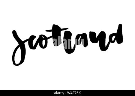 Independence day of Scotland. Hand-written text, typography ...