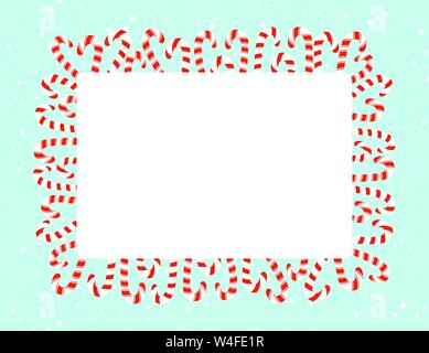 Rectangular winter snow frame border with stars, sparkles and ...
