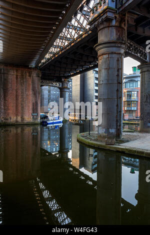 Railway Bridges at Castlefield Canal Basin Manchester, United Kingdom ...