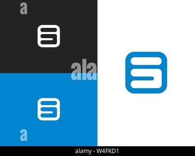 3 three blue number logo icon with line design for business and company ...