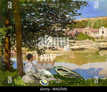 On the Bank of the Seine, Bennecourt 1868 by Claude Monet Stock Photo ...