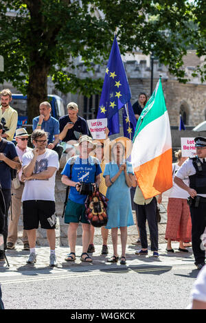 London, England, United Kingdom - 23/07/2019: People waiting outside ...