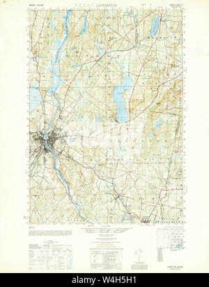 Maine USGS Historical Map Lewiston 460550 1956 62500 Restoration Stock ...