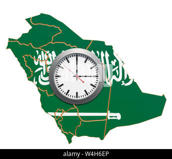 Map pointer on the map of Saudi Arabia, 3D rendering isolated on white ...