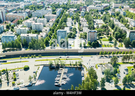 Beautiful top view of the Tampere city at summer day, Finland Stock ...