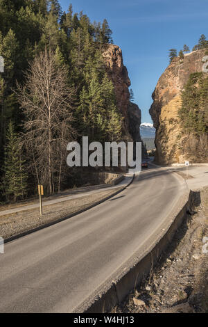 Sinclair Canyon in Radium Hot Springs in Kootenay National Park, during ...