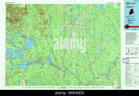 Maine USGS Historical Map Millinocket 808086 1985 100000 Inversion ...