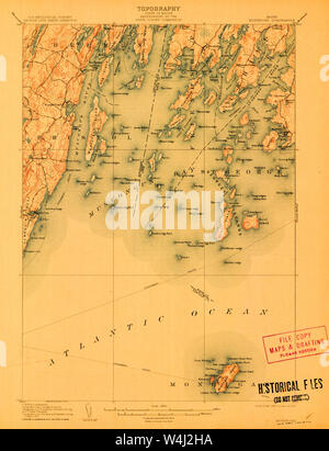 Maine USGS Historical Map Monhegan 460614 1906 62500 Restoration Stock ...