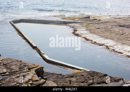 The Trinkie, a tidal swimming pool on the coast a t Wick, Scotland, UK ...