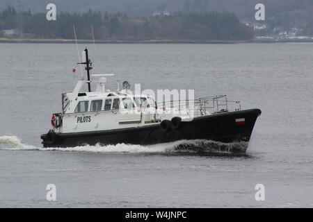 Gallant, a pilot vessel operated by Fowey Pilots, during a temporary ...