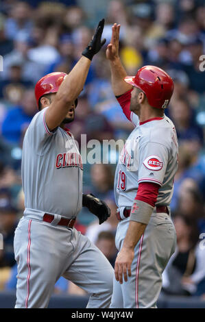 Milwaukee Brewers third baseman Joey Ortiz looks on during the fourth ...