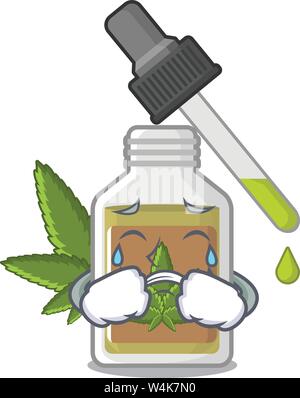 Cute funny sad cry marijuana weed bud character. Vector flat line ...
