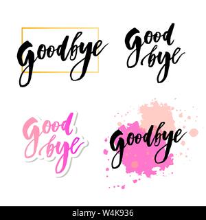 Handwritten Goodbye calligraphy lettering word. vector illustration ...