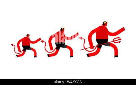 Run Devil isolated. escape Satan. bolt Demon Lucifer Stock Vector Image ...