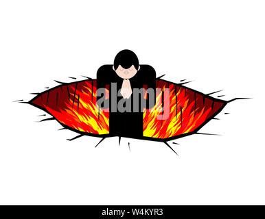 Pit to hell. Fire Rift. Hole in purgatory Stock Vector Image & Art - Alamy