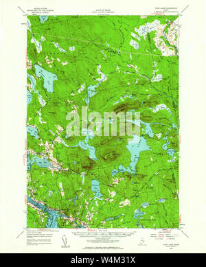 Maine USGS Historical Map Tunk Lake 306818 1942 62500 Restoration Stock ...