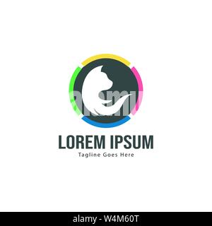 cat logo template creative modern abstract gradient color powerful ...