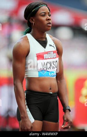 Shericka JACKSON running the 400m at the 2019 World Athletics ...