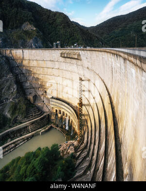 Dam of Enguri hydroelectric power plant in Georgia, aerial view Stock ...