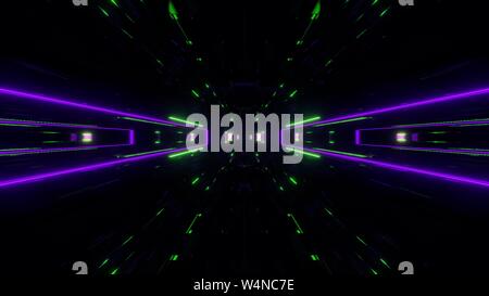futuristic science-fiction lights glowing tunnel corridor 3d ...