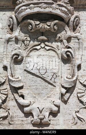 Rome, Italy. Roman symbol SPQR, Italian architecture detail Stock Photo ...