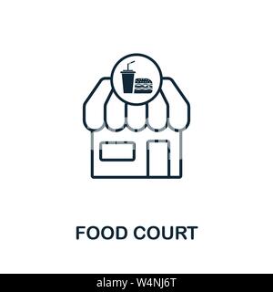 Food Court icon. Thin line outline style from shopping center sign ...