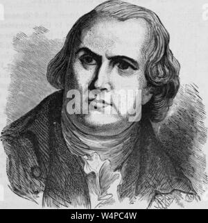 An engraving from a portrait of Robert Morris, he was a founding father ...