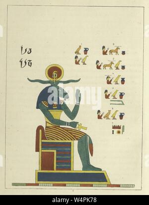 The Egyptian god Amun-Ra, ancient Egyptian empire. Egypt. Old engraving ...