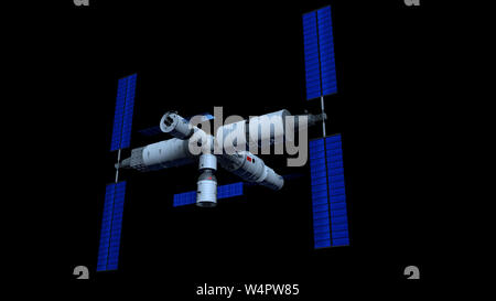 3D model of the TIANHE core module of the TIANGONG 3 - Chinese space ...
