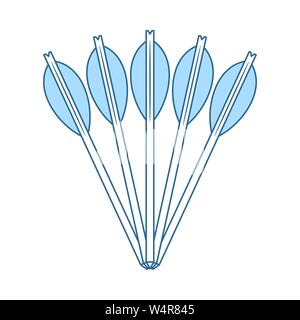 Crossbow Bolts Icon. Thin Line With Blue Fill Design. Vector ...