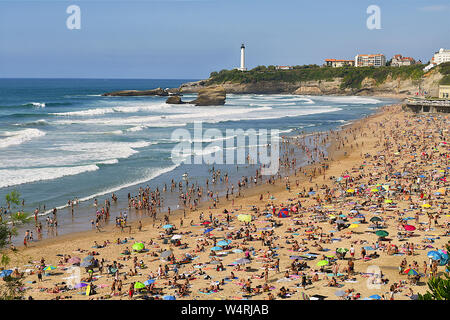 Seascape and beach in Biarritz Basque Country France Stock Photo - Alamy