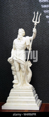 Neptune, Roman god of freshwater and the sea. The sea god carries a ...