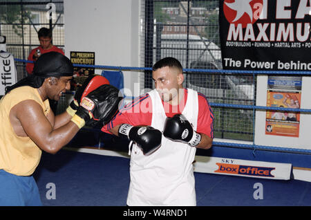 Prince Naseem Hamed with his new trainer Emanuel Steward From The Kronk ...