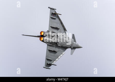 Italian Air Force Eurofighter F2000 Typhoon jet fighter plane flying at ...
