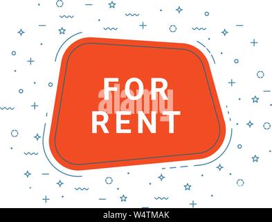 for rent speech bubble. for rent sign. for rent banner Stock Vector ...