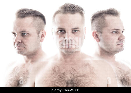 Clone men with genetic DNA Stock Photo - Alamy